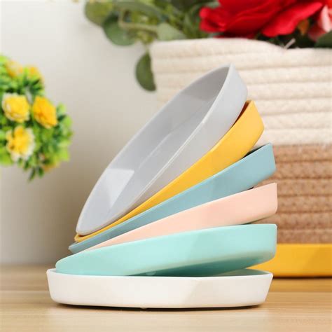 1 бр Пластмасова смола за растителна чинийка Отцедни тави Пластмасова тава Чинийки Вътрешна