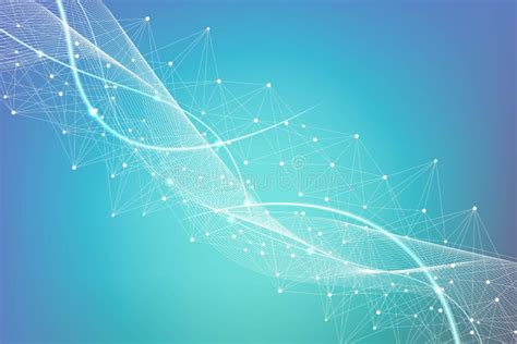 Geometric Abstract Background With Connected Line And Dots Structure Molecule And Communication