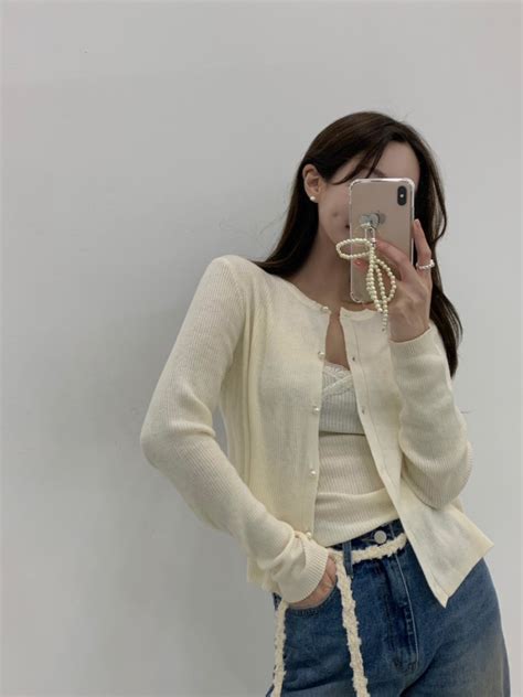 여리여리 릴리 레이스나시 진주 골지 가디건 세트 4color