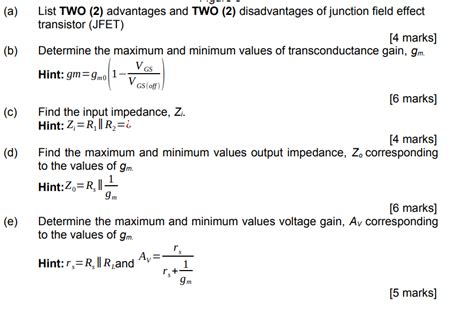 Solved Figure 3 Shows A JFET In The Source Follower Chegg Com