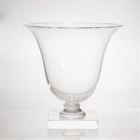 Mid Century Steuben Crystal Or Glass Footed Vase For Sale At 1stdibs