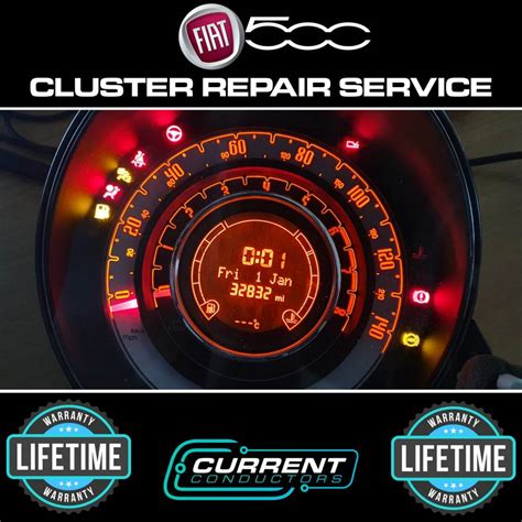 Fiat 500 Instrument Cluster Repair Service Speedometer Rev Counter