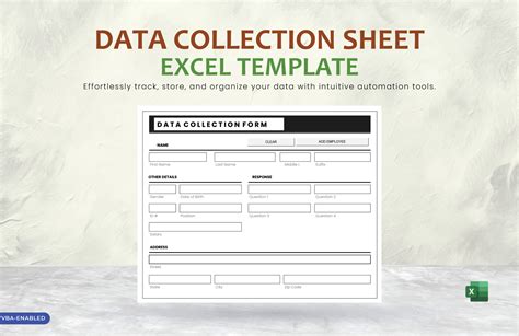 excel data sheet template