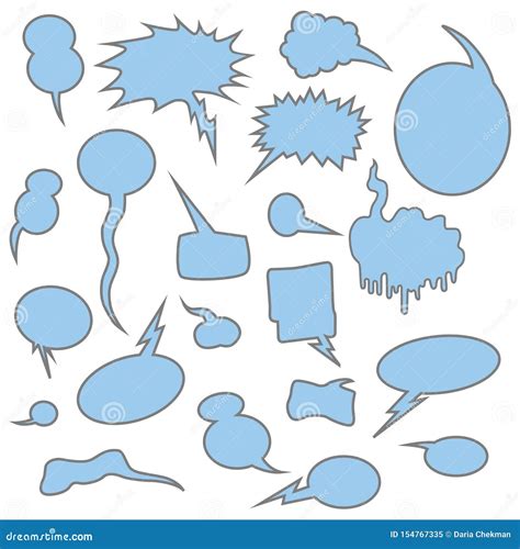 Cute Speech Bubble Doodle Set Eps 10vector Illustration Stock Illustration Illustration Of