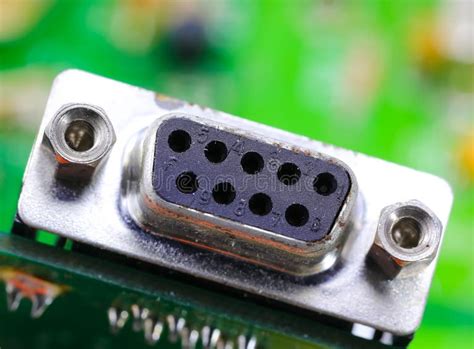 Serial Port Called Rs232 With 9 Hole Female Type Stock Image Image Of Processor Close 267132293