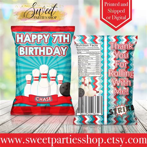 Bowling Chip Bag Bowling Party Bowling Favor Bag Bowling Birthday
