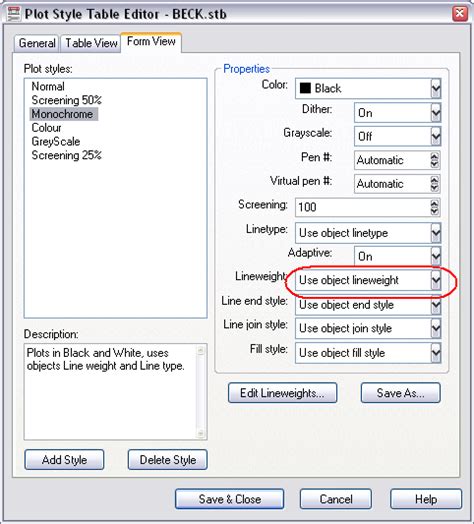 plot style lineweight brain ache autocad drawing management and output autocad forums