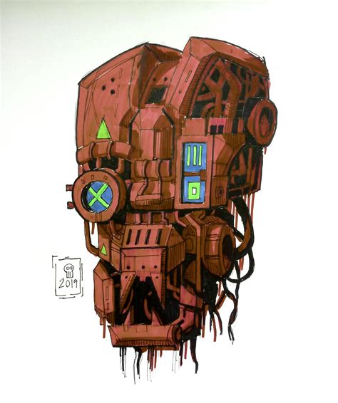Rusty Robot With Some Markers R Drawing