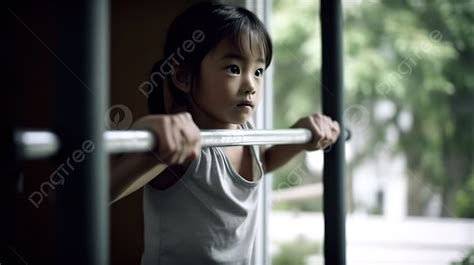 운동하는 동안 막대를 들고 어린 소녀 가로 막대를 연습하는 아이 고화질 사진 사진 팔꿈치 배경 일러스트 및 사진 무료 다운로드 Pngtree