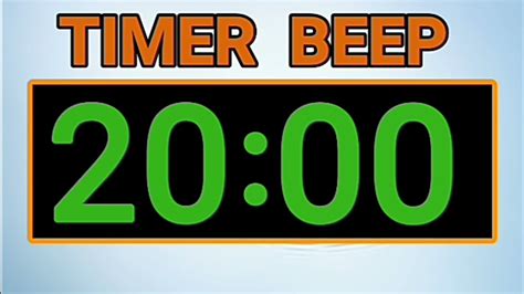 20 Minutes Countdown Remix Clock Timer Beep Youtube