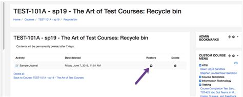 Recover A Deleted Activity Or Resource UP Moodle Guides