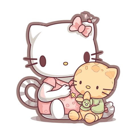 Hello Kitty Dengan Clipart Aaaa Boneka Beruang Yang Suka Diemong Vektor