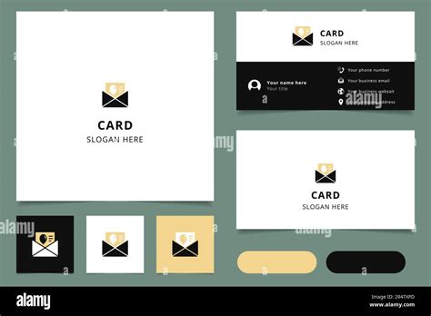 Card Logo Design With Editable Slogan Branding Book And Business Card Template Stock Vector