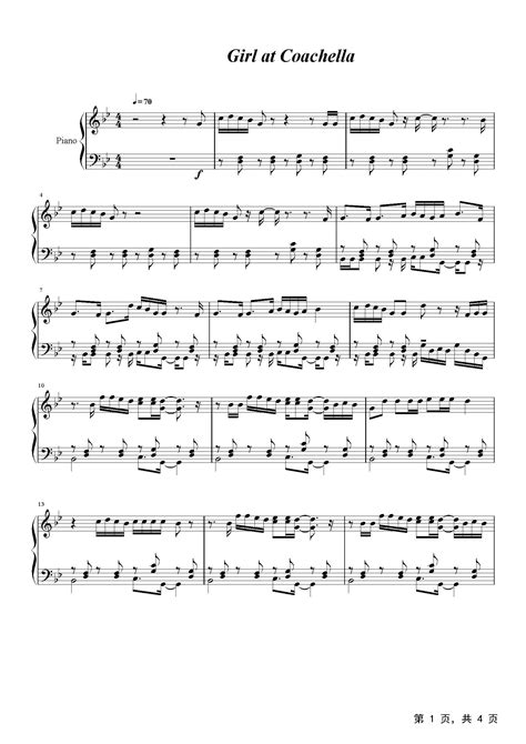 Girl At Coachella钢琴谱 Magic Matoma D R A M 降b调 流行钢琴谱五线谱独奏谱 钢琴谱 钢琴五线谱 钢琴简谱 钢琴弹唱谱 钢琴声乐正谱 钢琴视频教程—牛牛钢琴