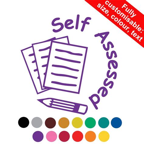 Teacher Stamps Self Assessed School Stamper 22mm Reinkable Personalise Textcoloursizefont