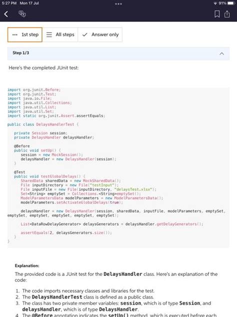 Solved Write A Junit Test With The Excel File Inputs And The