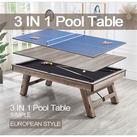 3 In 1 7ft 8ft 9ft Pool Table Multifunction Cues Sports Meja