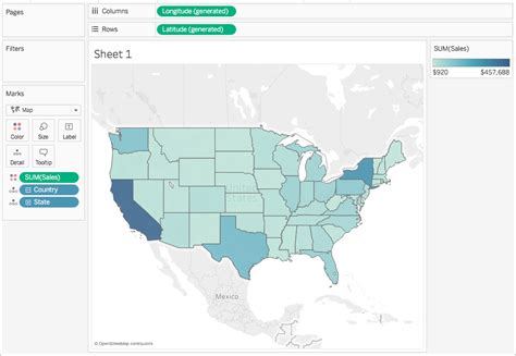 Tableau Geographical Heat Map Blank North America Map
