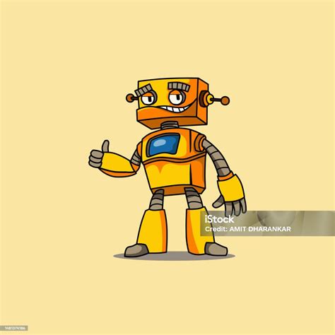 Maskot Kartun Robot Kuning Ilustrasi Stok Unduh Gambar Sekarang Android Robot Anggota