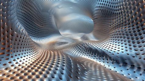 Futuristic Abstract Metallic Waveform Stock Illustration Illustration