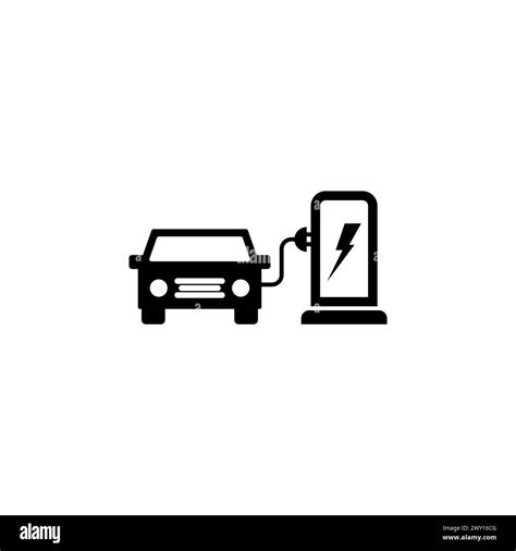 Electric Car Charging Station Flat Vector Icon Simple Solid Symbol Isolated On White Background