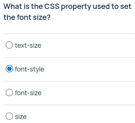 solved what is the css property used to set the font size text size