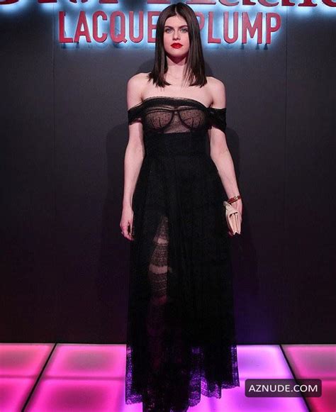 Alexandra Daddario Braless At The Dior Launch Bash At Poppy Nightclub