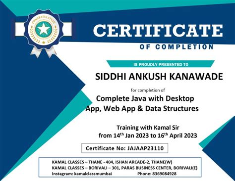 Siddhi Kanawade On Linkedin Java Corejava Coursecompletion