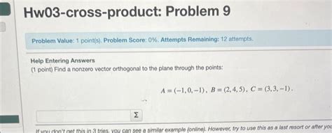 solved help entering answers 1 point find a nonzero vector