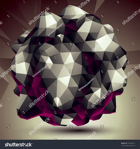 Abstract Asymmetric Vector Monochrome Object Constructed Stock Vector
