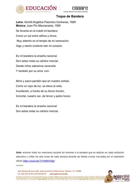 Letra Del Juramento A La Bandera Pdf
