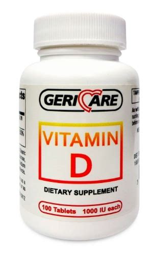 Geri Care Vitamin D 3 Supplement 1000 Iu Strength Tablet 100 Counts