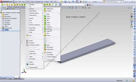 Tutorial Using Deform Feature In Solidworkstutorial 2 Grabcad Tutorials