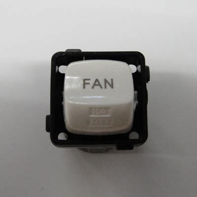 Engraved Fan Switch Mech White For HPM Excel AGM Electrical Supplies