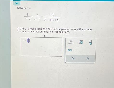 Solved Solve For V V Vv V V If There Is More Chegg Com
