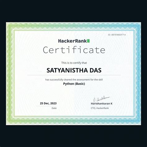 Satyanistha Das On Linkedin Pythonprogramming Hackerrank