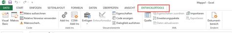 Excel Entwicklertools Einblenden Aktivieren Anleitung