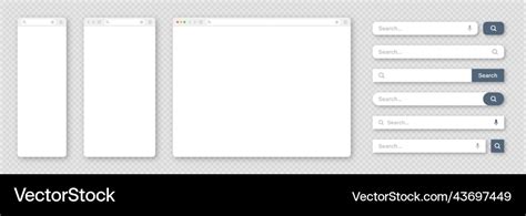 Blank Internet Browser Window With Various Search Vector Image