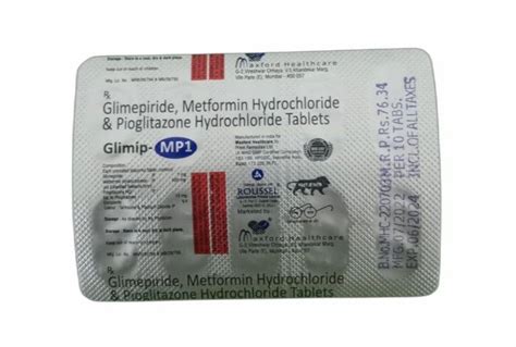 Glimepiride Metformin Pioglitazone Hydrochloride Tablet At ₹ 13 Strip Magob Surat Id