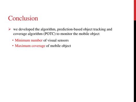 Ppt Prediction Based Object Tracking And Coverage In Visual Sensor