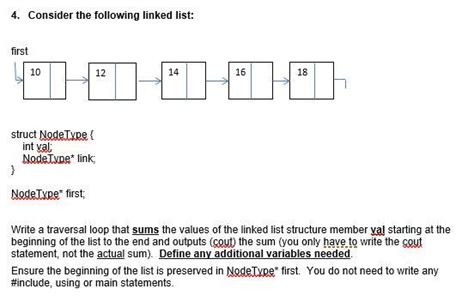 Solved C 4 Consider The Following Linked List First 1