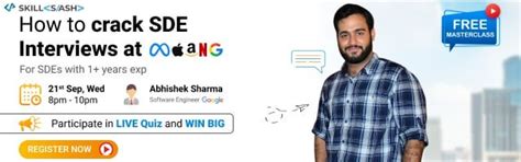 Learn How To Crack Sde Interviews Maang Companies Live Masterclass 21st September 8pm
