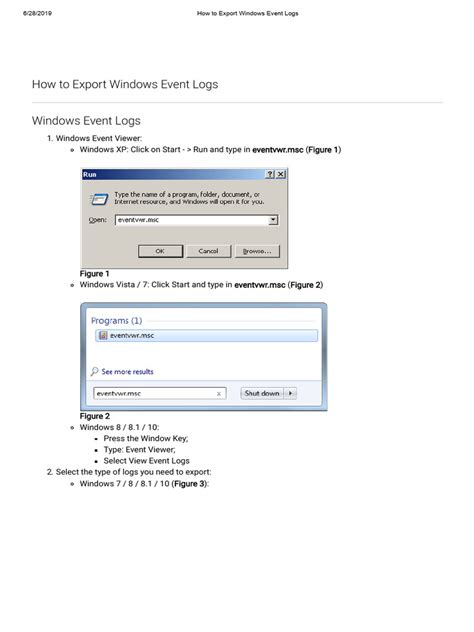 how to export windows event logs pdf