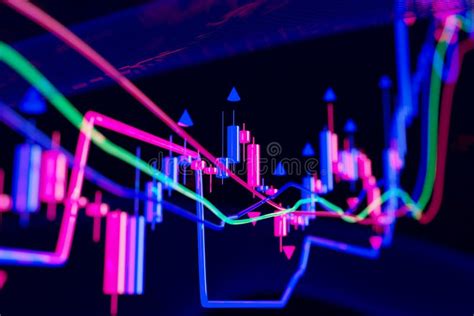 3d Candlestick Financial Chart With Indicators Stock Illustration Illustration Of Chart Rate