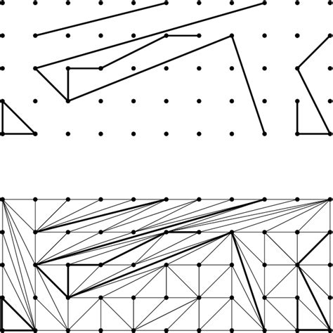 Example Of A Triangulation Of A 4×10 Region Above Constraint Edges