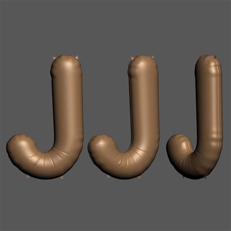 호일 풍선 골드 J 3d 모델 16 Max Fbx Obj Ztl Free3d