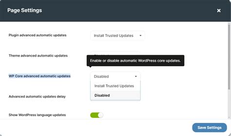 Disable Enable Manage Wordpress Auto Updates
