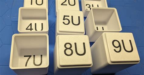 Gridfinity Bins With Multi Color Text For Testing Height By Shellgame Download Free Stl Model