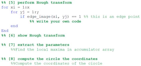 Implement A Circle Fitting Algorithm Using Hough