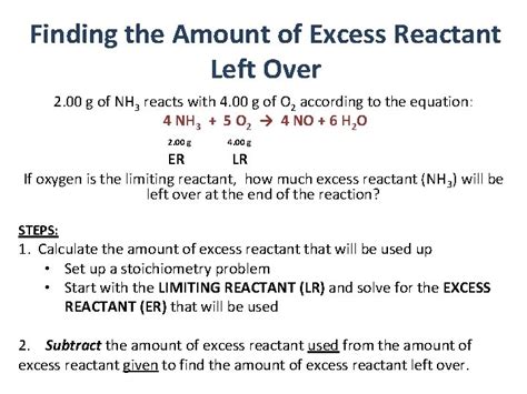 Finding The Amount Of Excess Reactant Left Over